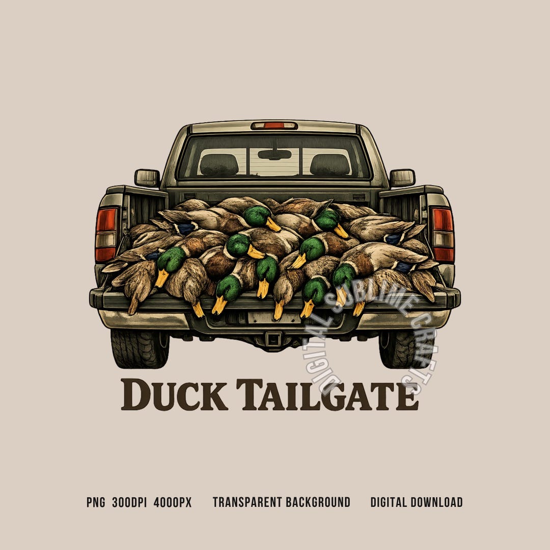 Duck Tailgate Hunting PNG – Loaded Mallard Truck Bed Sublimation T ...