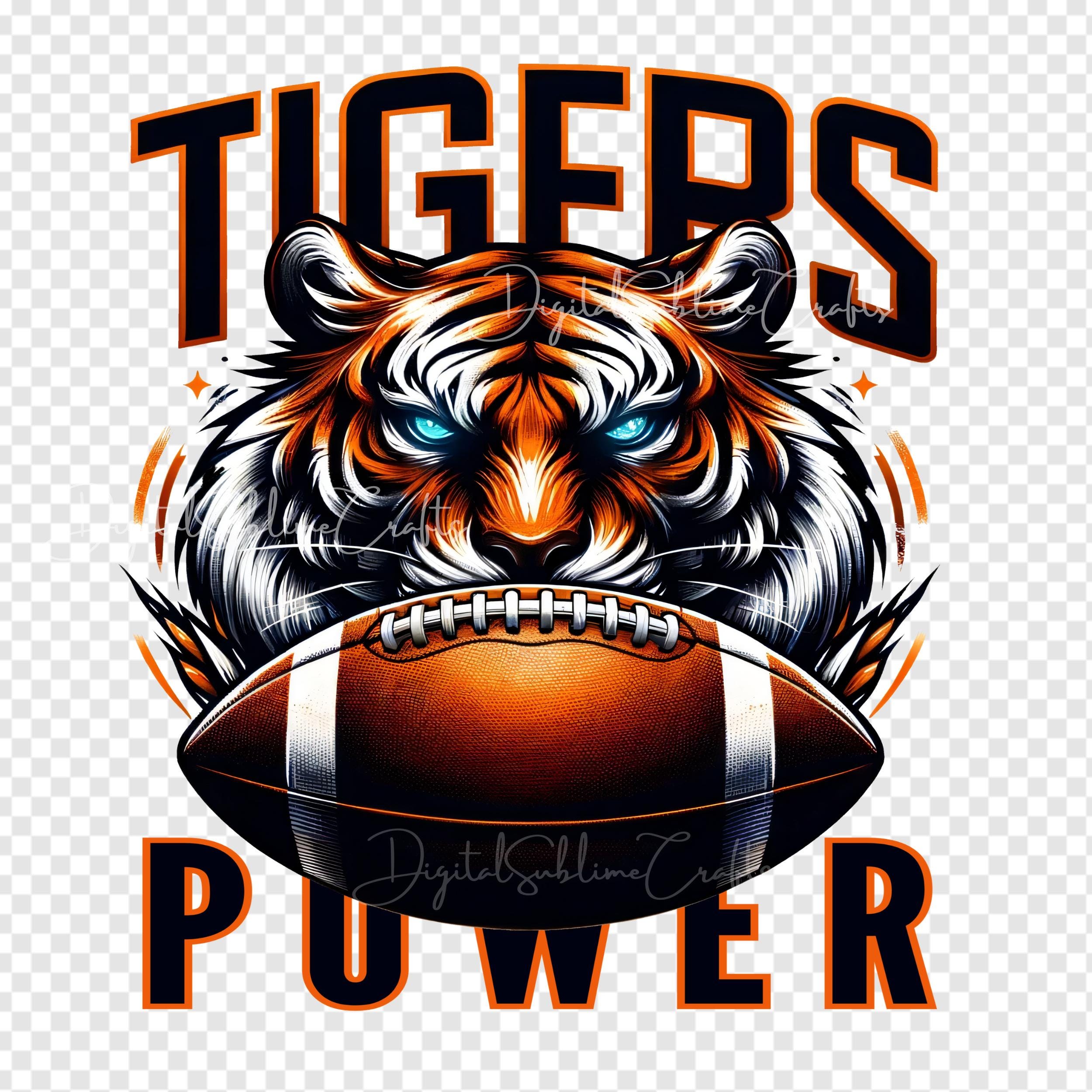 Tiger Football Power Sublimation PNG, Fierce Tiger Sports Graphic, Wild ...