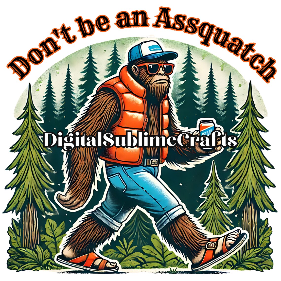 Retro Sasquatch "don't Be an Assquatch" PNG - Funny Bigfoot Design ...