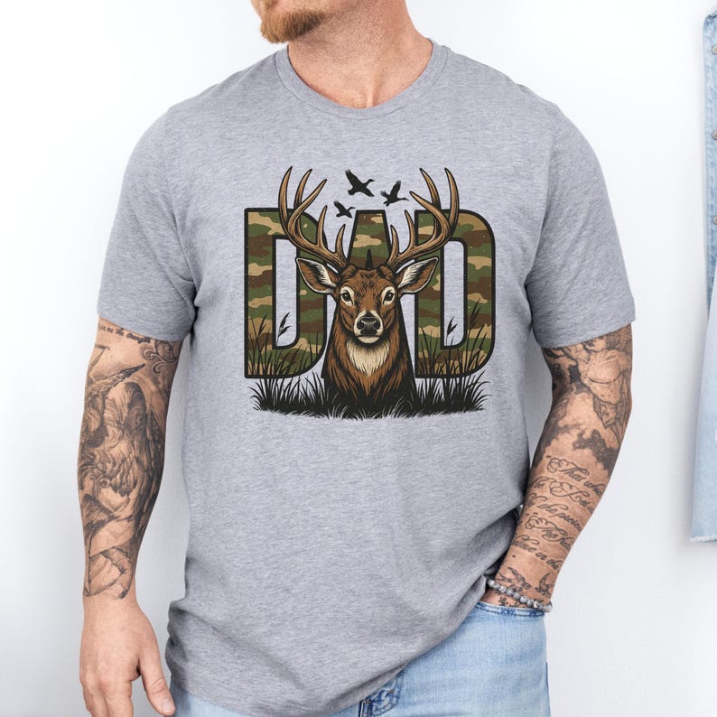 Deer Dad Camouflage Hunting Design for Sublimation and DTG | Rustic ...