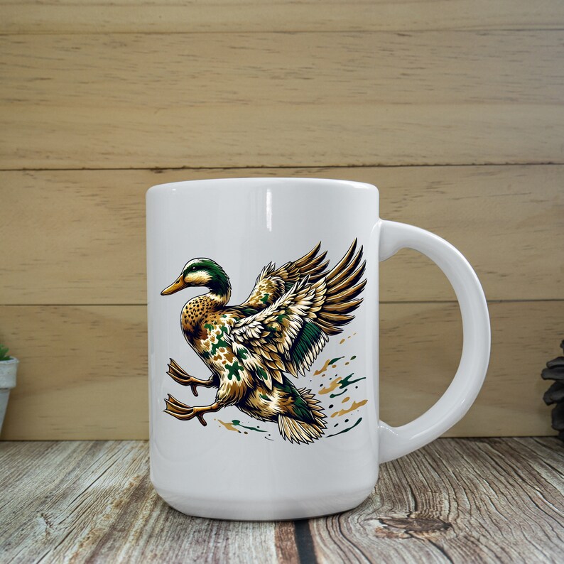 Camo Duck in Flight Sublimation PNG Waterfowl Camouflage Design With ...