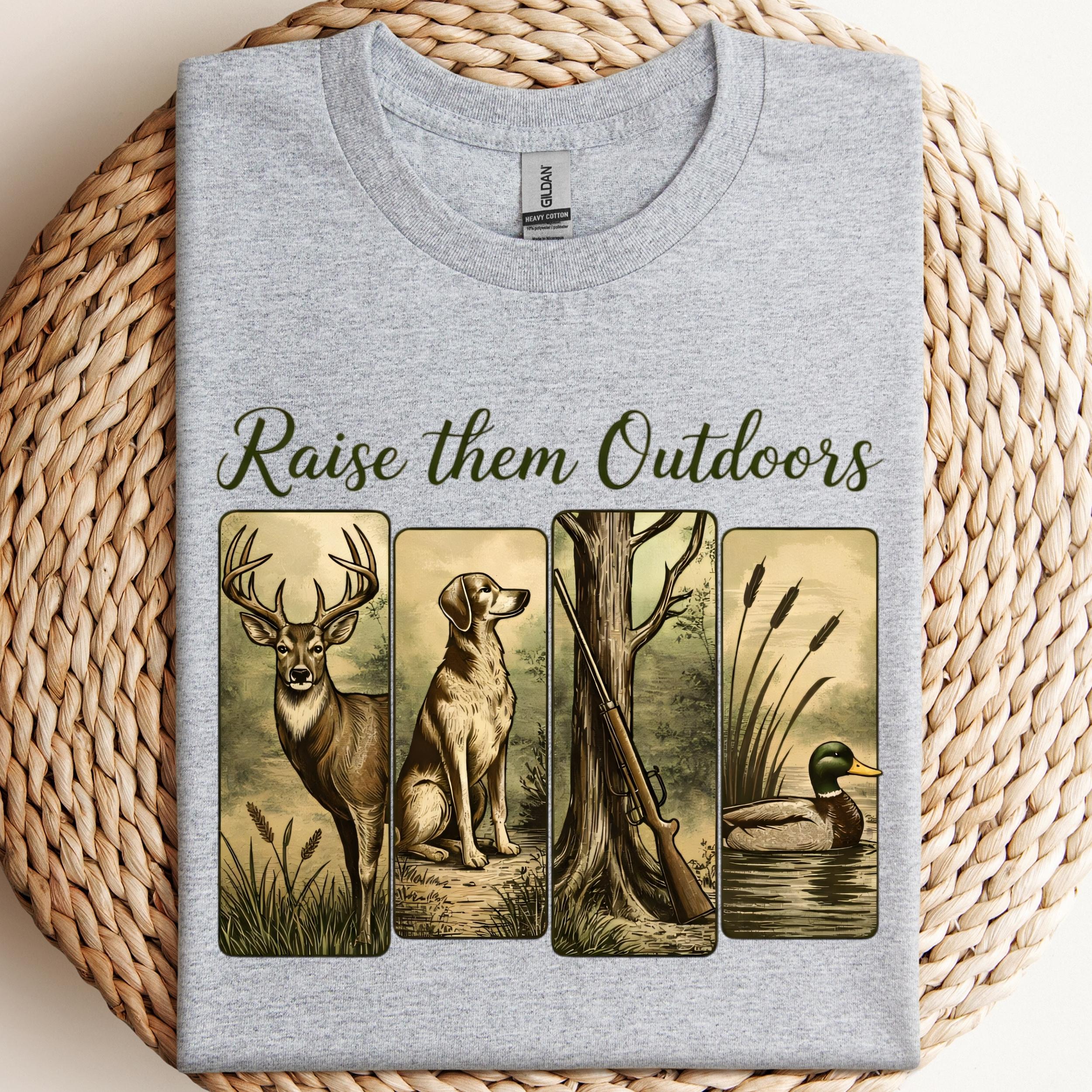 Raise Them Outdoors Hunting Family PNG: Hunt Sublimation Design ...