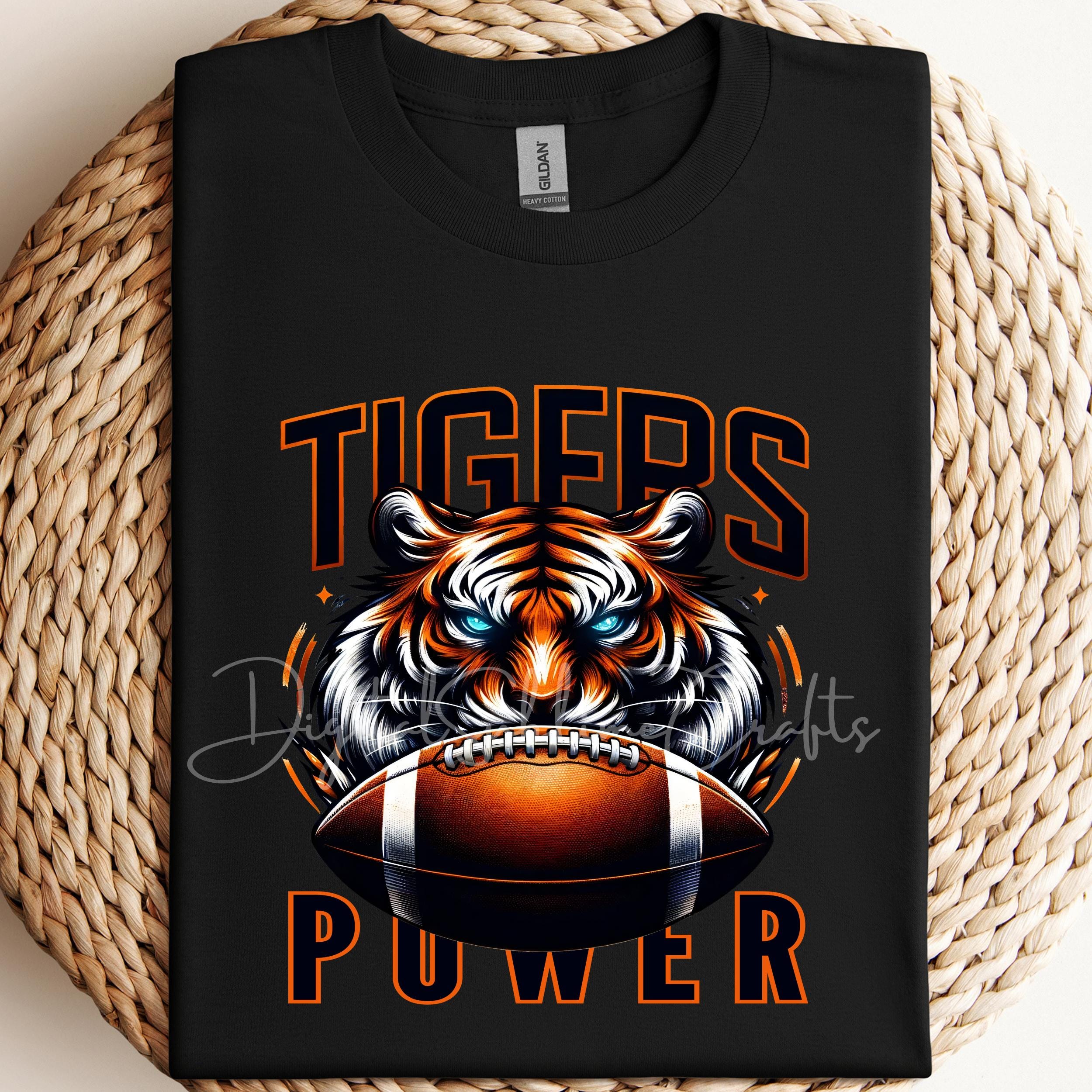 Tiger Football Power Sublimation PNG, Fierce Tiger Sports Graphic, Wild ...