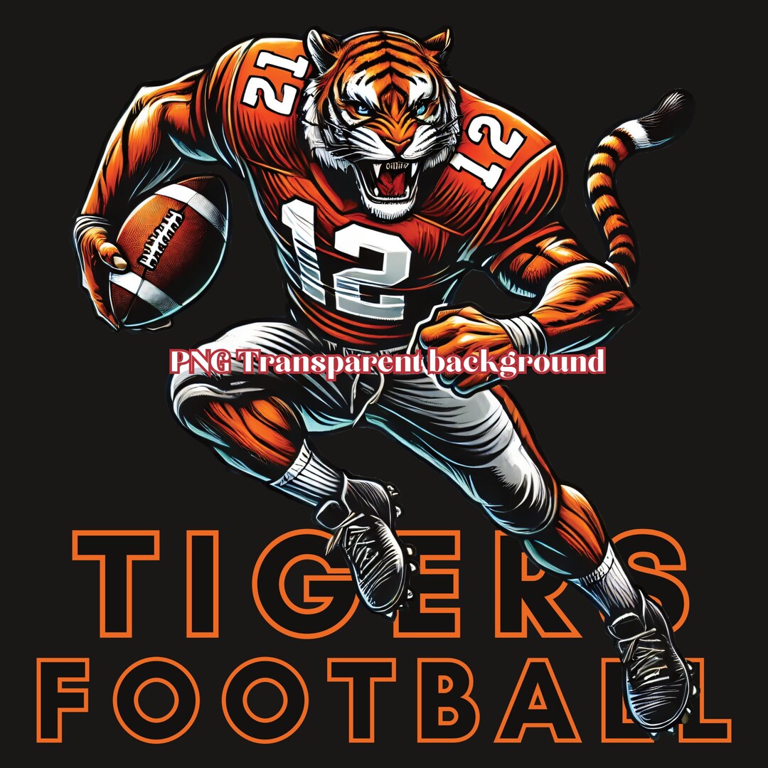 Fierce Tiger Football Player Sublimation Design for T-shirts Sports ...