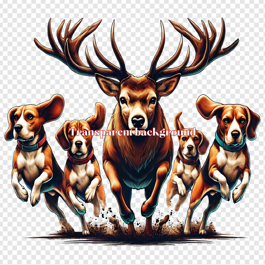 Walker Hunting Dog & Deer Sublimation Clipart (digital Download) - Etsy