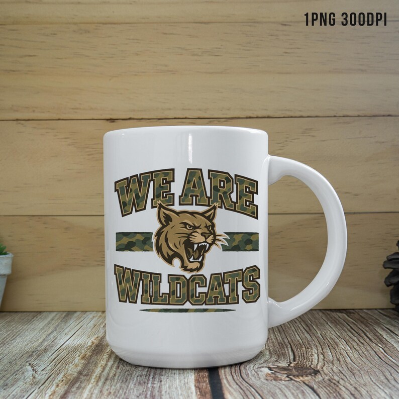 Wildcat Mascot Camo PNG: School Spirit Sublimation Design (digital ...