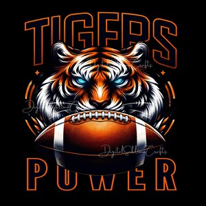 Tiger Football Power Sublimation PNG, Fierce Tiger Sports Graphic, Wild ...