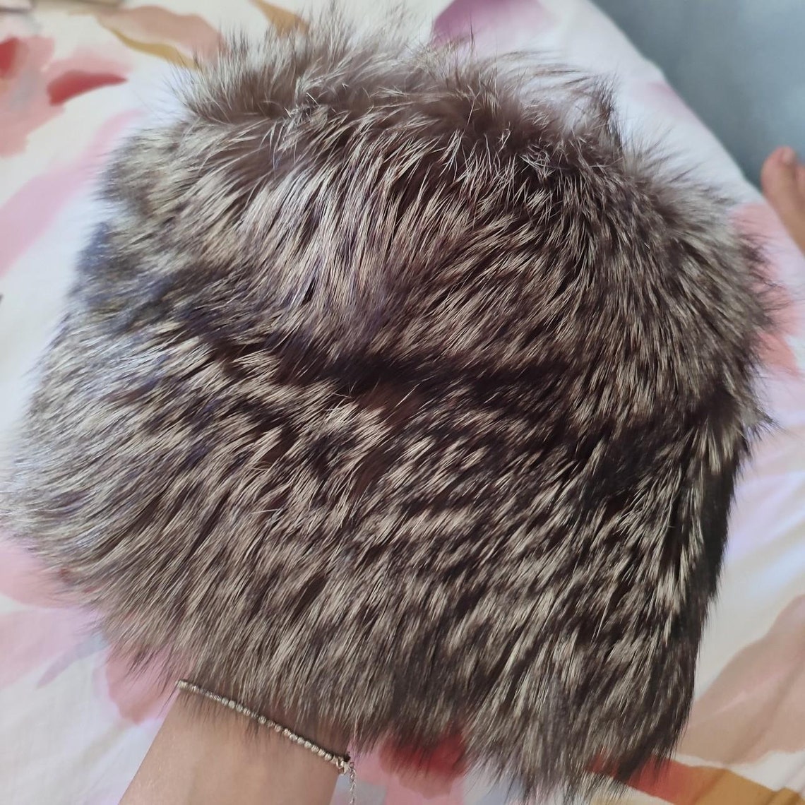 Silver Fox Fur Full Pelt Vintage Hat Unisex One Size Adjustable ...