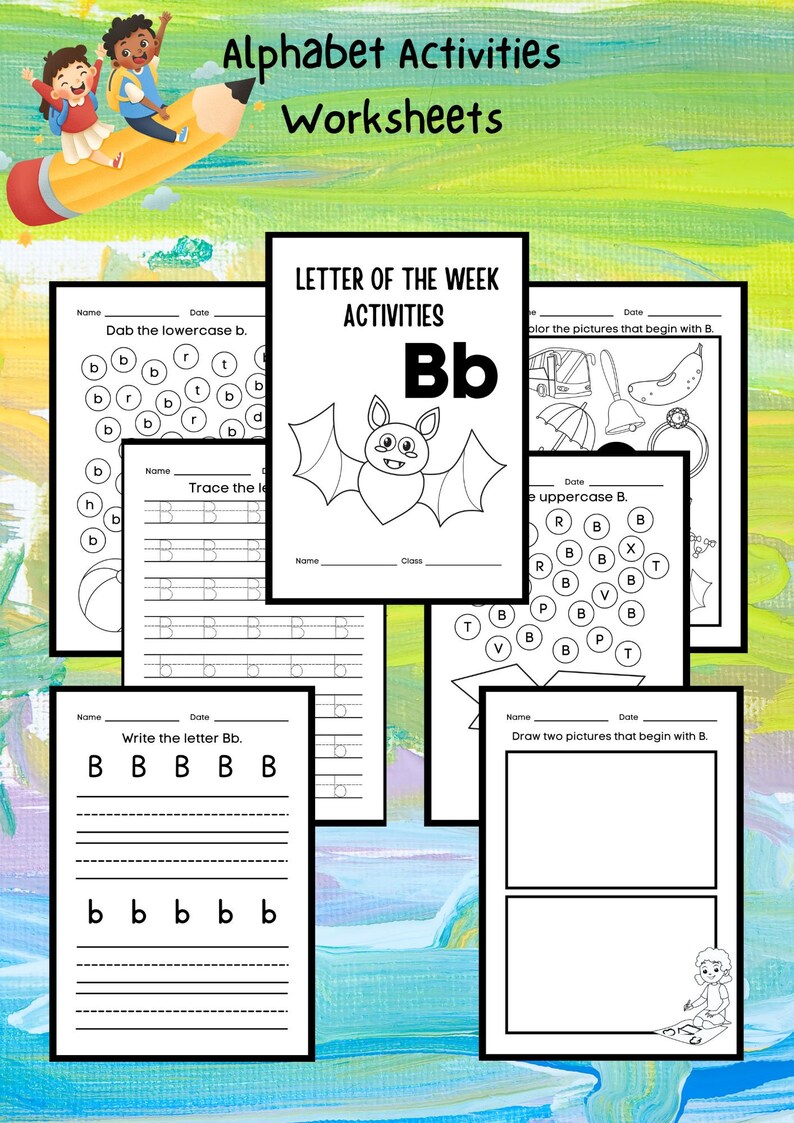 Preschool Pre-k + Kindergarten Alphabet Worksheet | 182 Pages ...