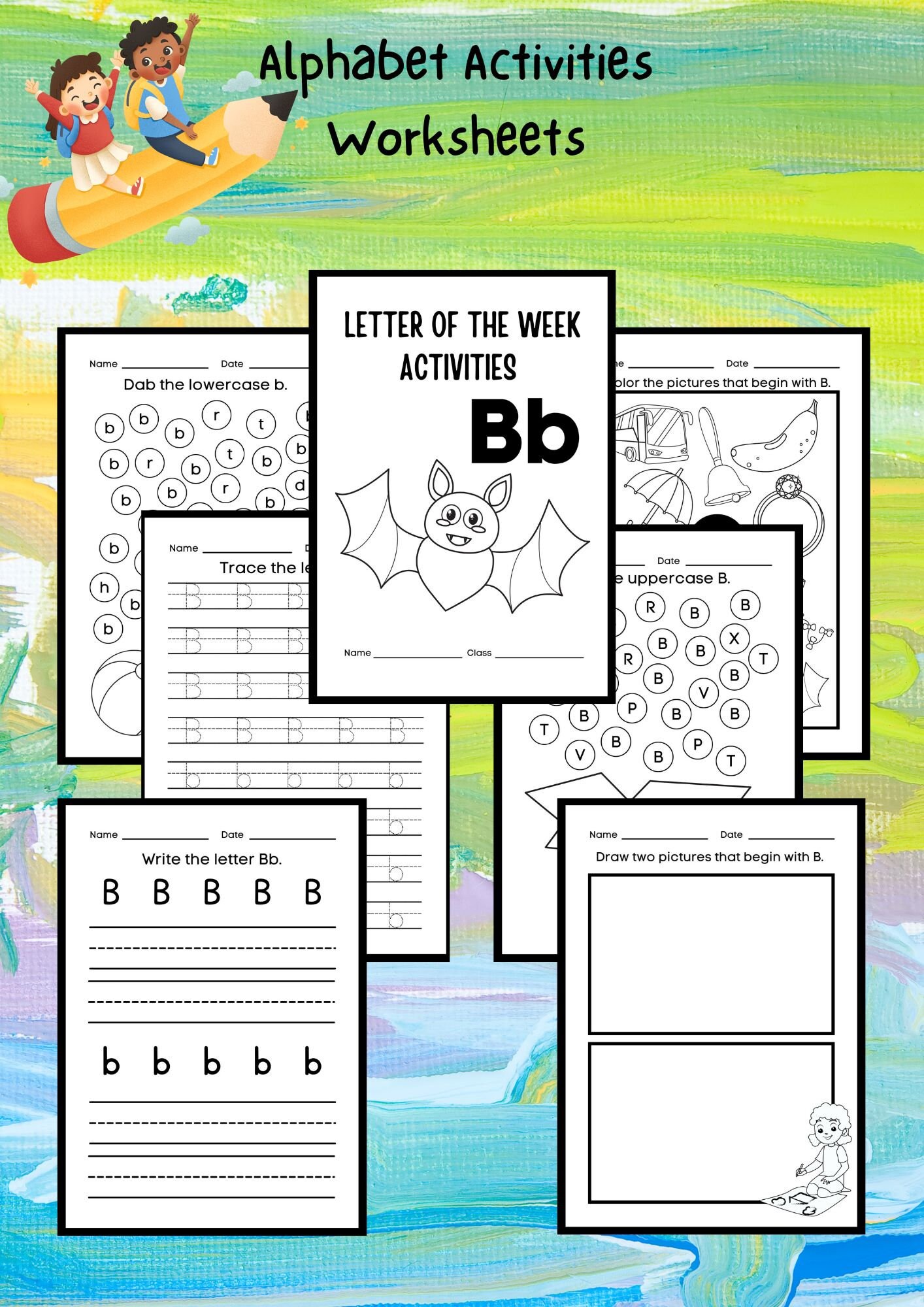 Preschool Pre-k + Kindergarten Alphabet Worksheet | 182 Pages ...