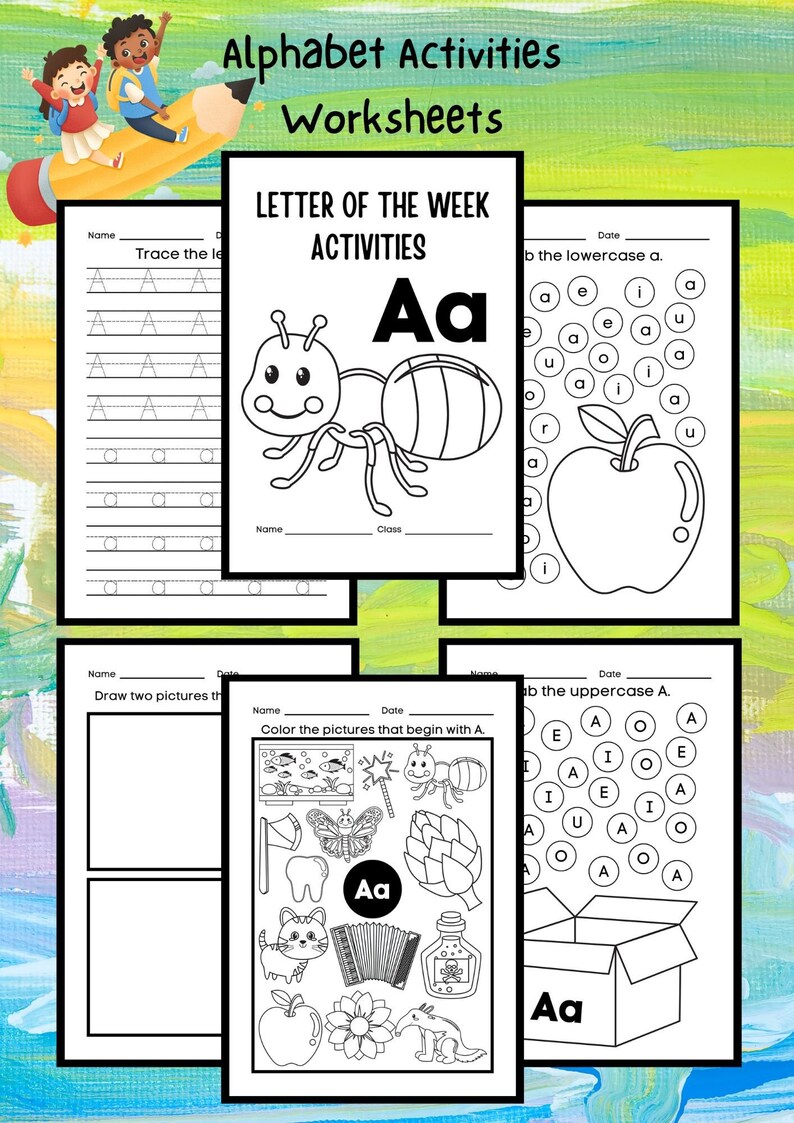 Preschool Pre-k + Kindergarten Alphabet Worksheet | 182 Pages ...