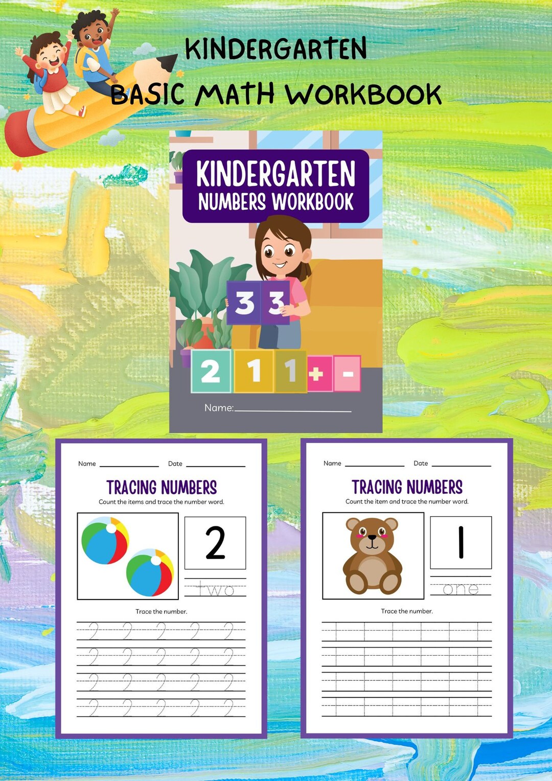 Preschool Pre-k + Kindergarten Alphabet Worksheet | 3 Workbook ...