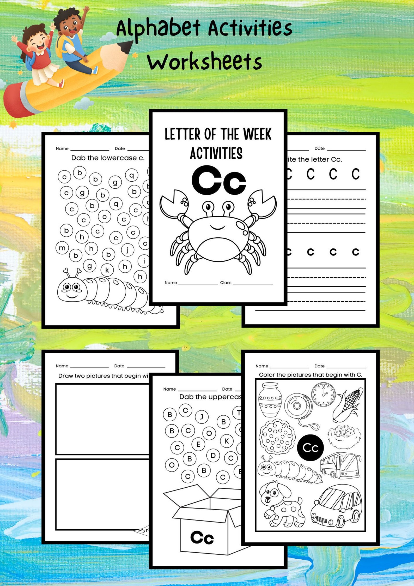 Preschool Pre-k + Kindergarten Alphabet Worksheet | 182 Pages ...