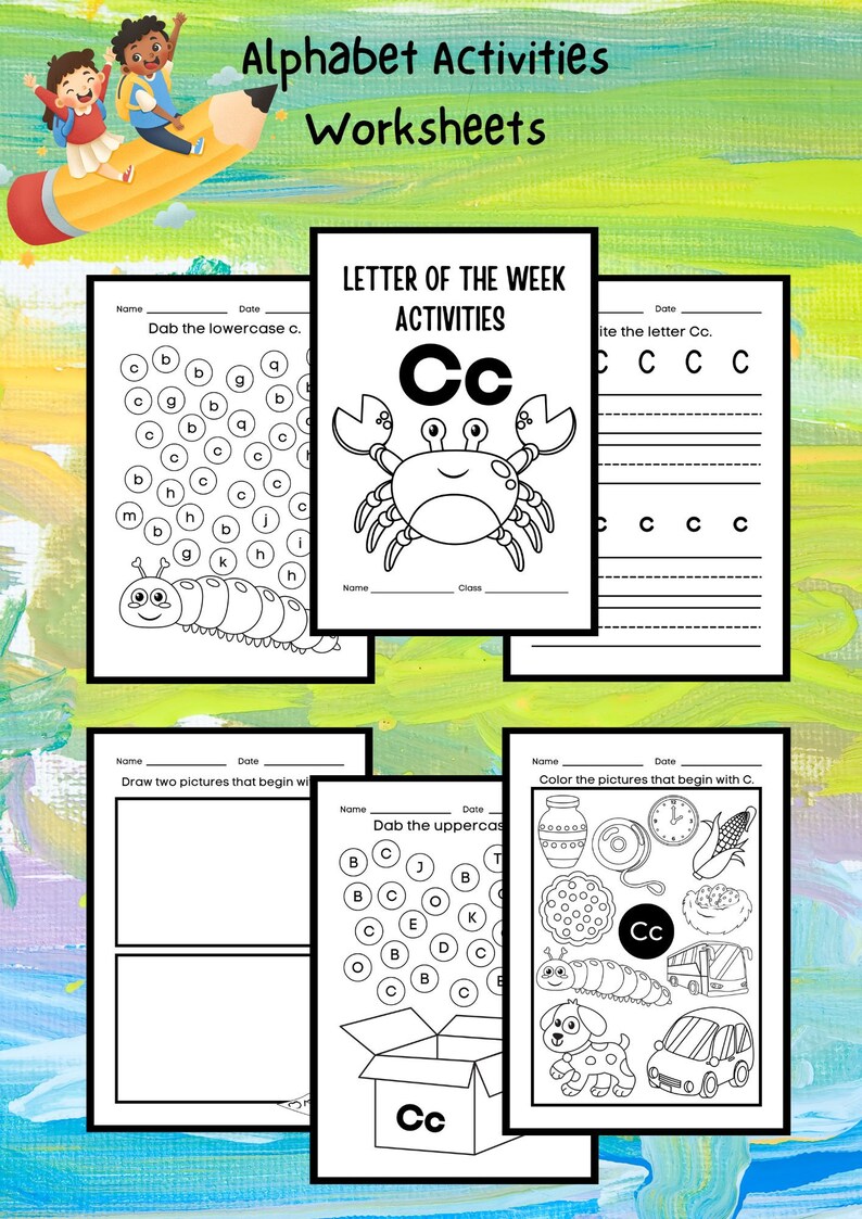 Preschool Pre-k + Kindergarten Alphabet Worksheet | 182 Pages ...