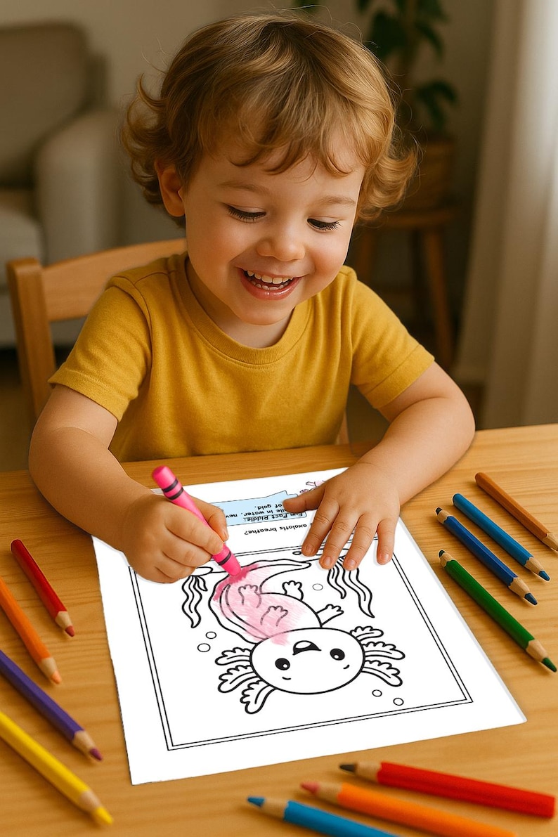 Rare Animals Educational Coloring Pages | Axolotl, Red Panda, Capybara ...