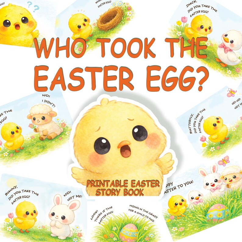Kids Easter Story Book | Who Took the Egg? | Toddler Activity Printable ...