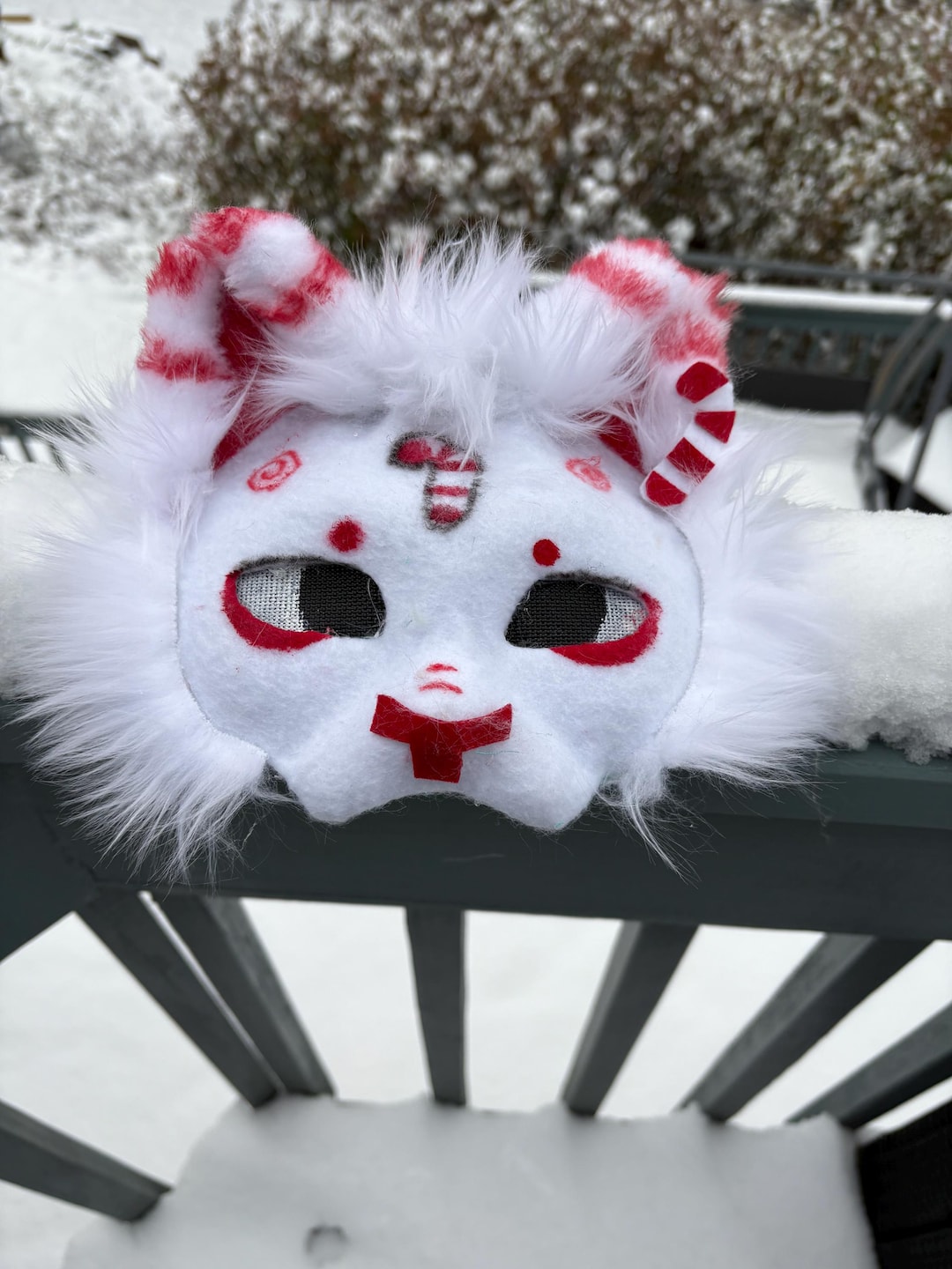 Candycane Cat Therian Mask - Etsy