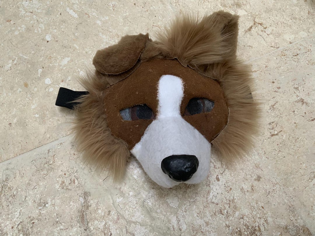 Brown and White Canine Therian Mask - Etsy