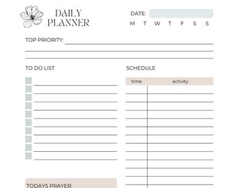 Daily Digital Planner & Habit Tracker, Christian Daily Planner, Simple ...