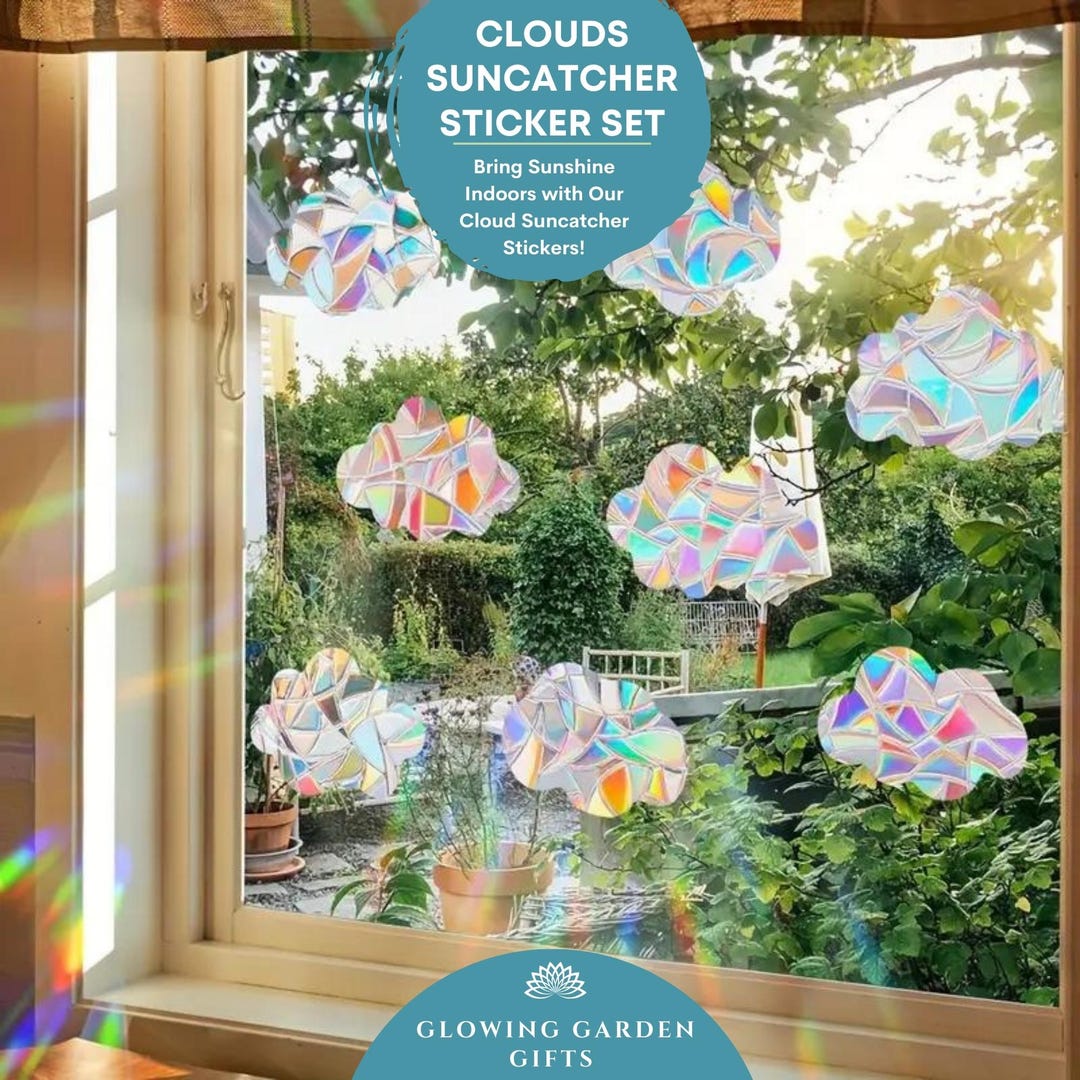 8 Clouds Suncatcher Sticker Set, Rainbow Maker Stickers, Rainbow Window ...