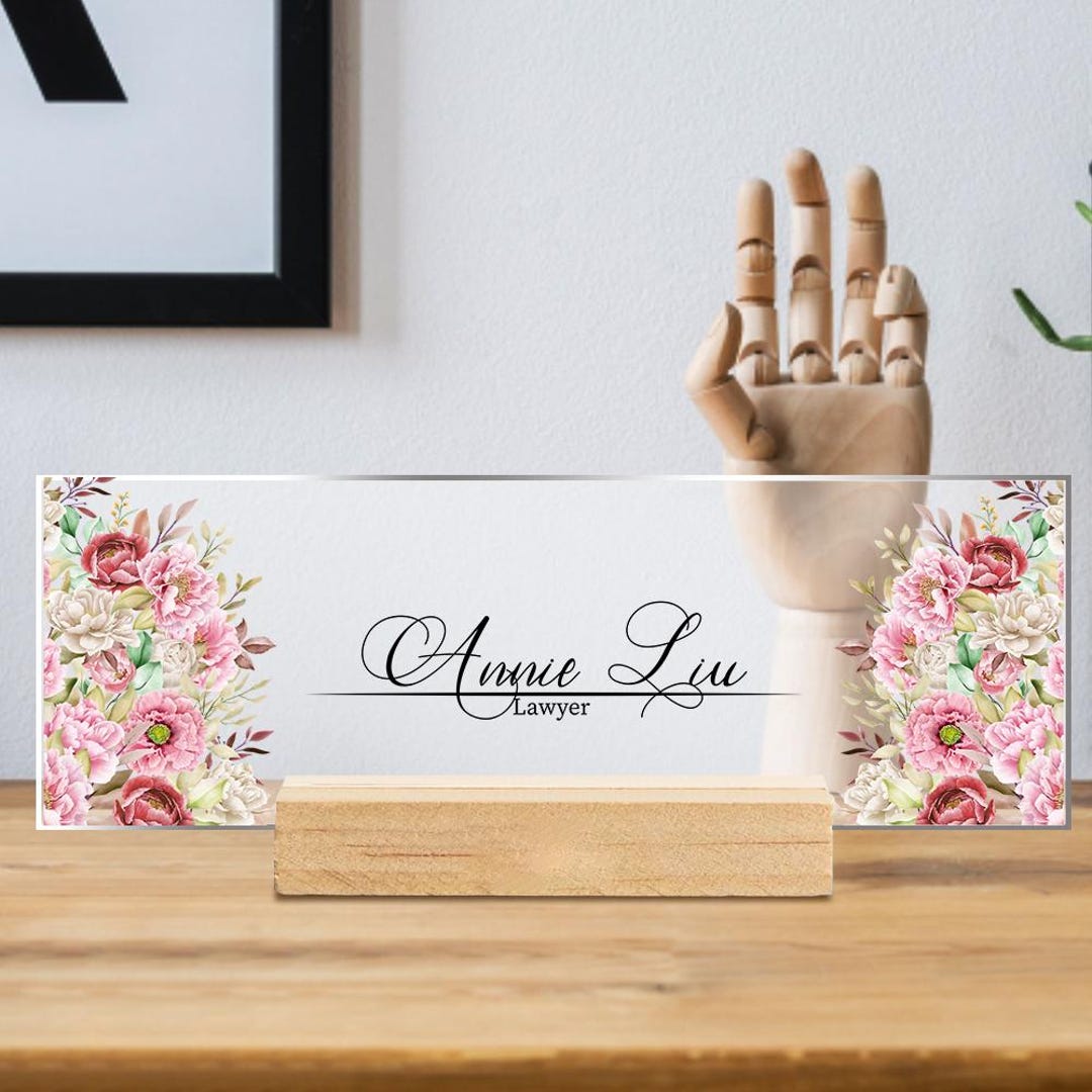 Personalized Acrylic Name Plate Office Desk Sign Position Plaque ...