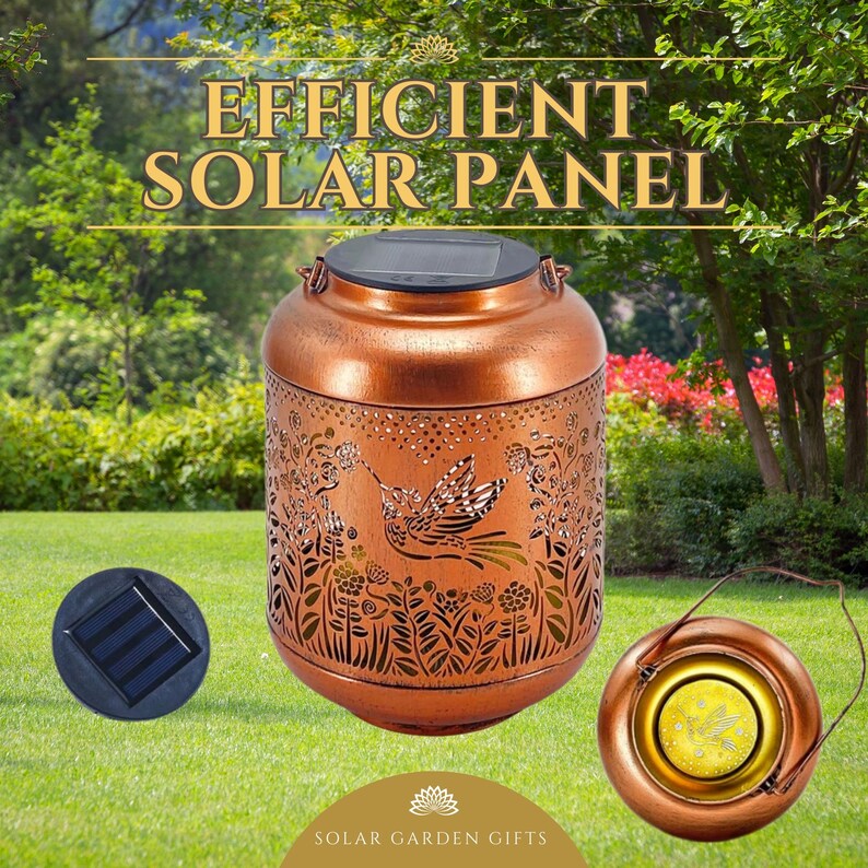 Hanging Outdoor Garden Decor Lights Hummingbird Solar Lantern, Hanging ...