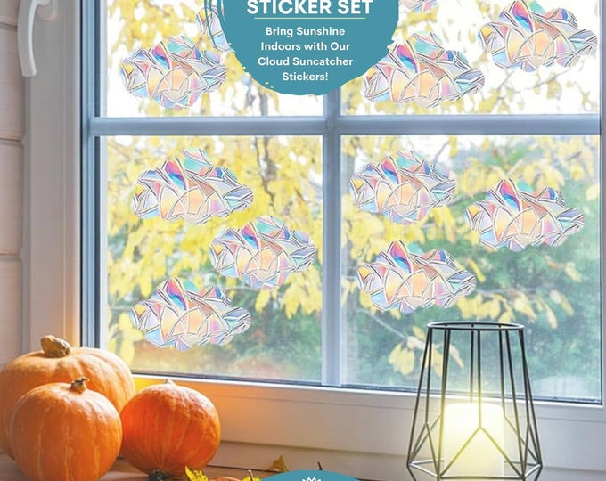 6 Clouds Suncatcher Sticker, Clouds Rainbow Maker Decal, Suncatcher for ...