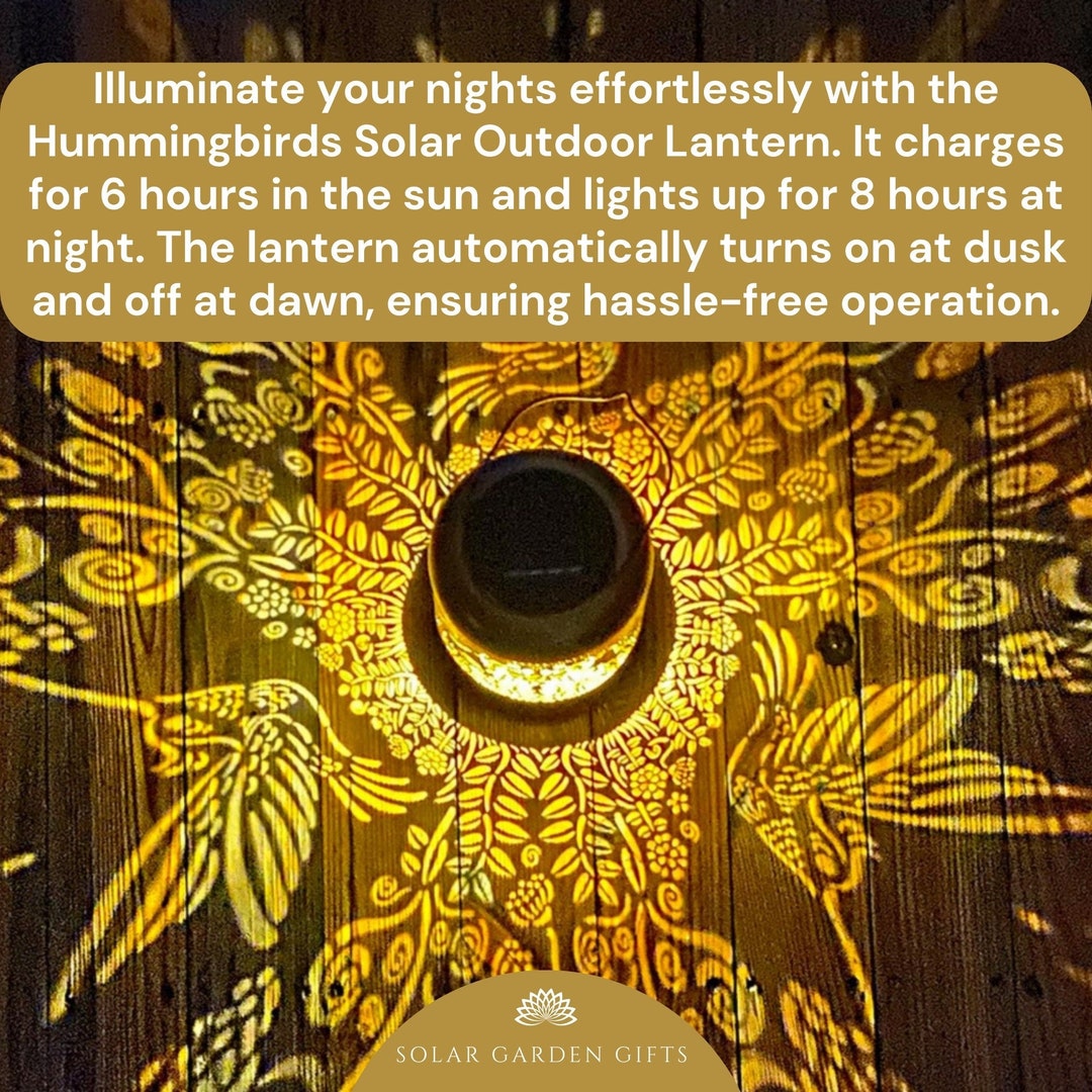 Hummingbird Solar Lantern Outdoor Garden Decor Hanging Solar Lights ...
