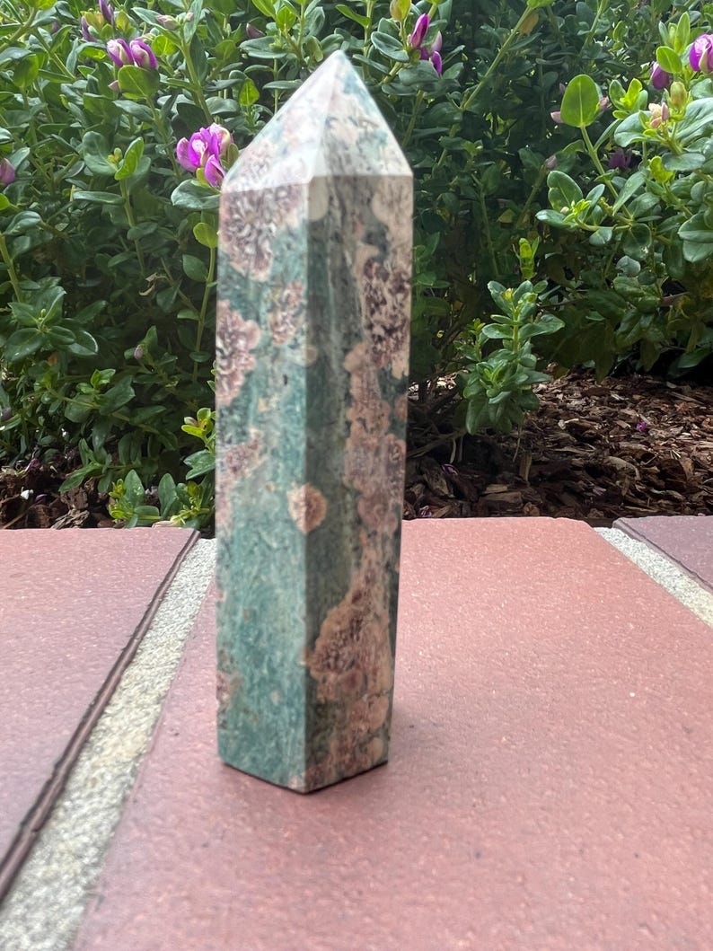 Sakura Flower Jasper Tower / Rhyolite Green Flower Jasper / Cherry ...