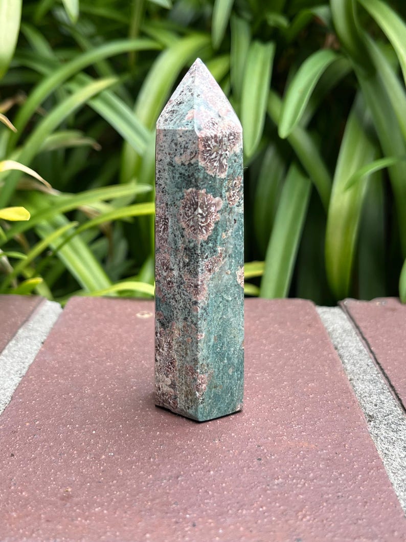 Sakura Flower Jasper Tower / Rhyolite Green Flower Jasper / Cherry ...