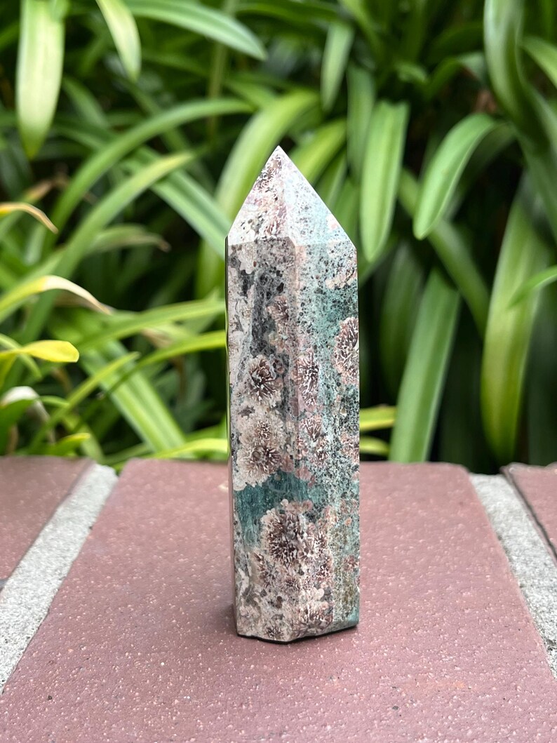 Sakura Flower Jasper Tower / Rhyolite Green Flower Jasper / Cherry ...