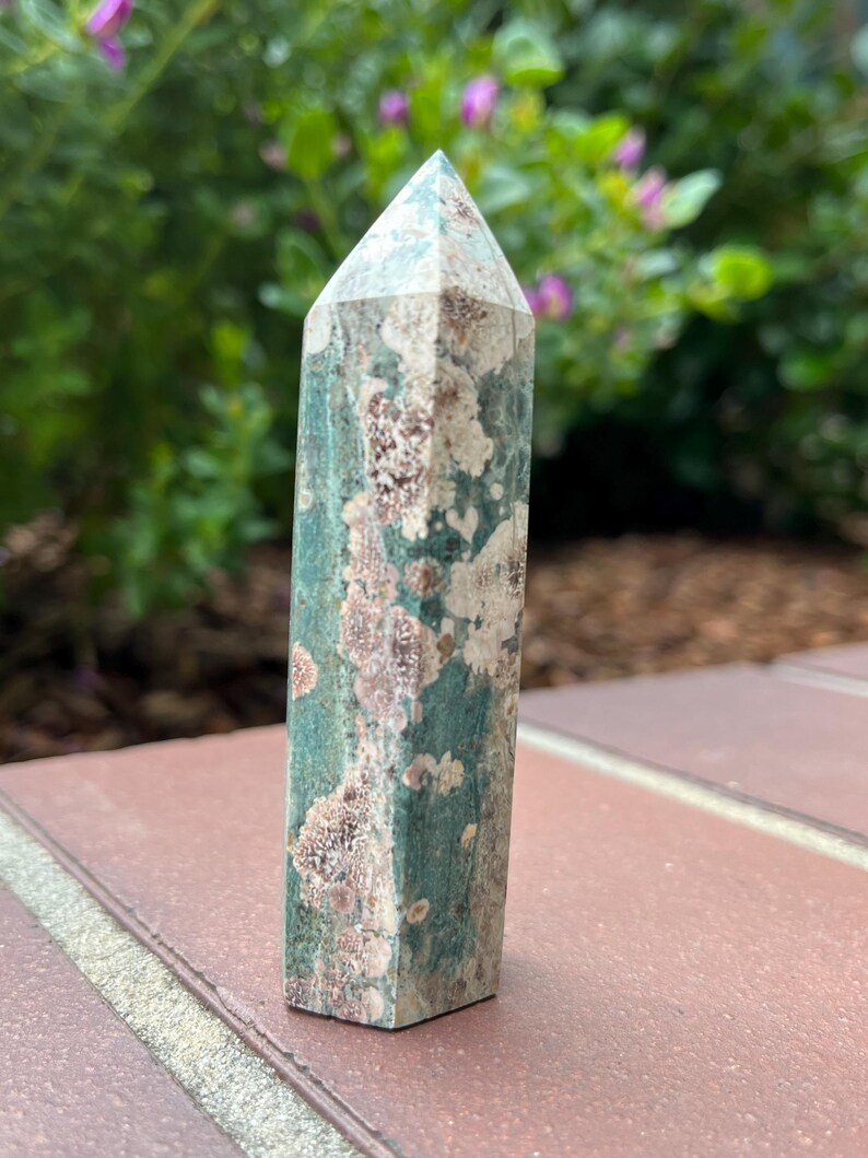 Sakura Flower Jasper Tower / Rhyolite Green Flower Jasper / Cherry ...