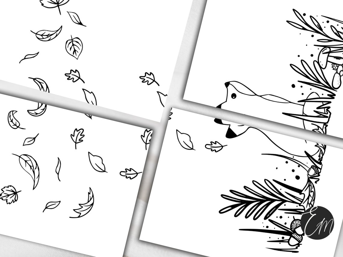 Autumn Window Fox Chalk Marker Template | Png & Pdf, Autumn Decoration ...