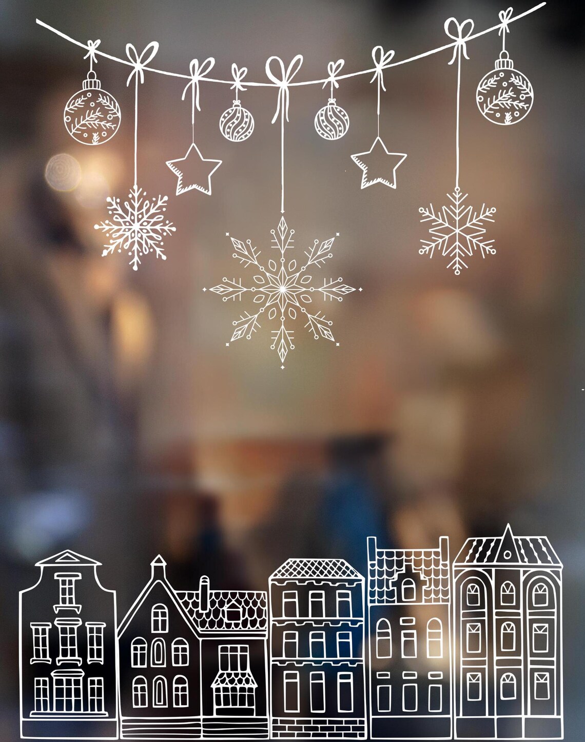 Winter Window Chalk Marker Template | Png & Pdf Digital Download for ...