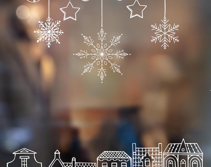 Christmas Chalk Marker Template – Branch With Baubles & Stars – Window ...