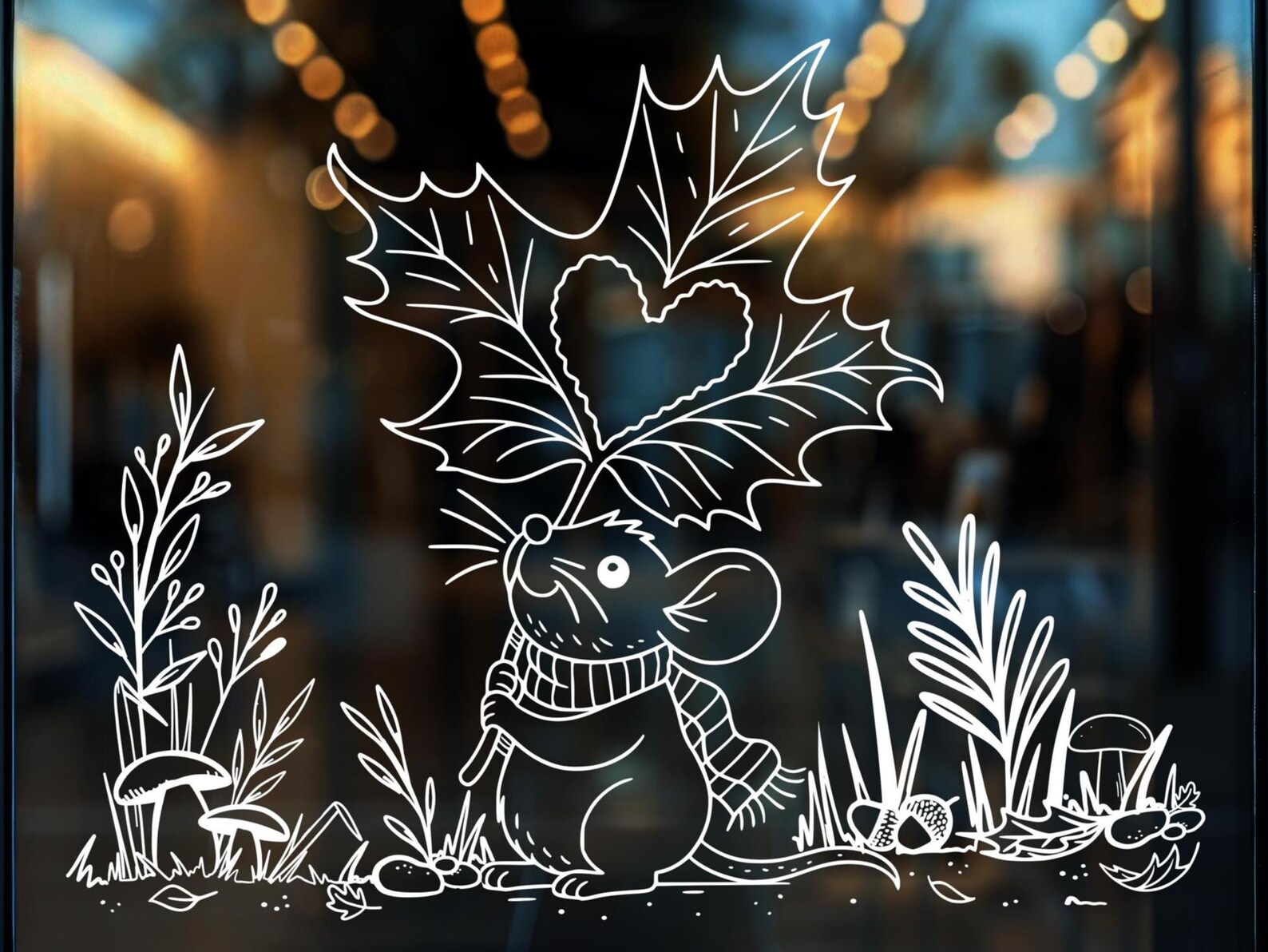 Autumn Mouse – Cute Fall Chalk Marker Template - Etsy