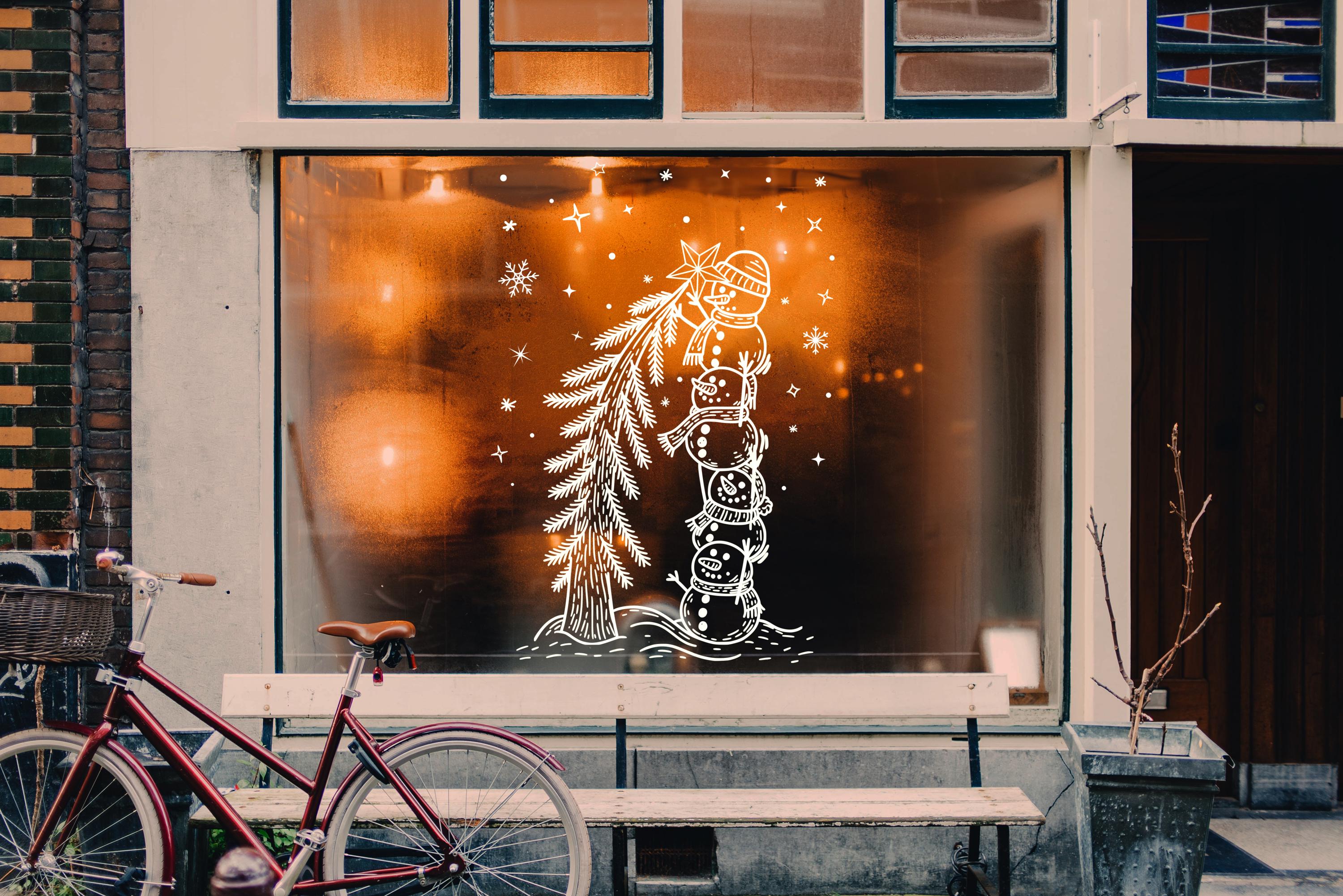 Snowmen Stack – Christmas Chalk Marker Template | Winter Window Art ...
