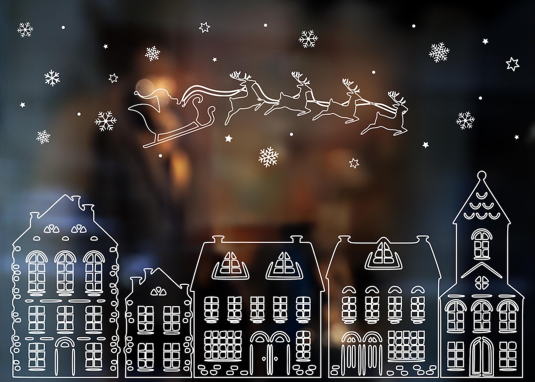 CHRISTMAS VILLAGE Chalk Marker Template | Png Pdf - Etsy