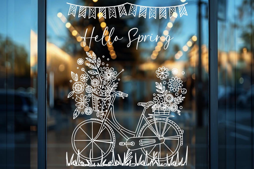 Flower Bicycle Chalk Marker Template | Png Pdf Template for Creative ...