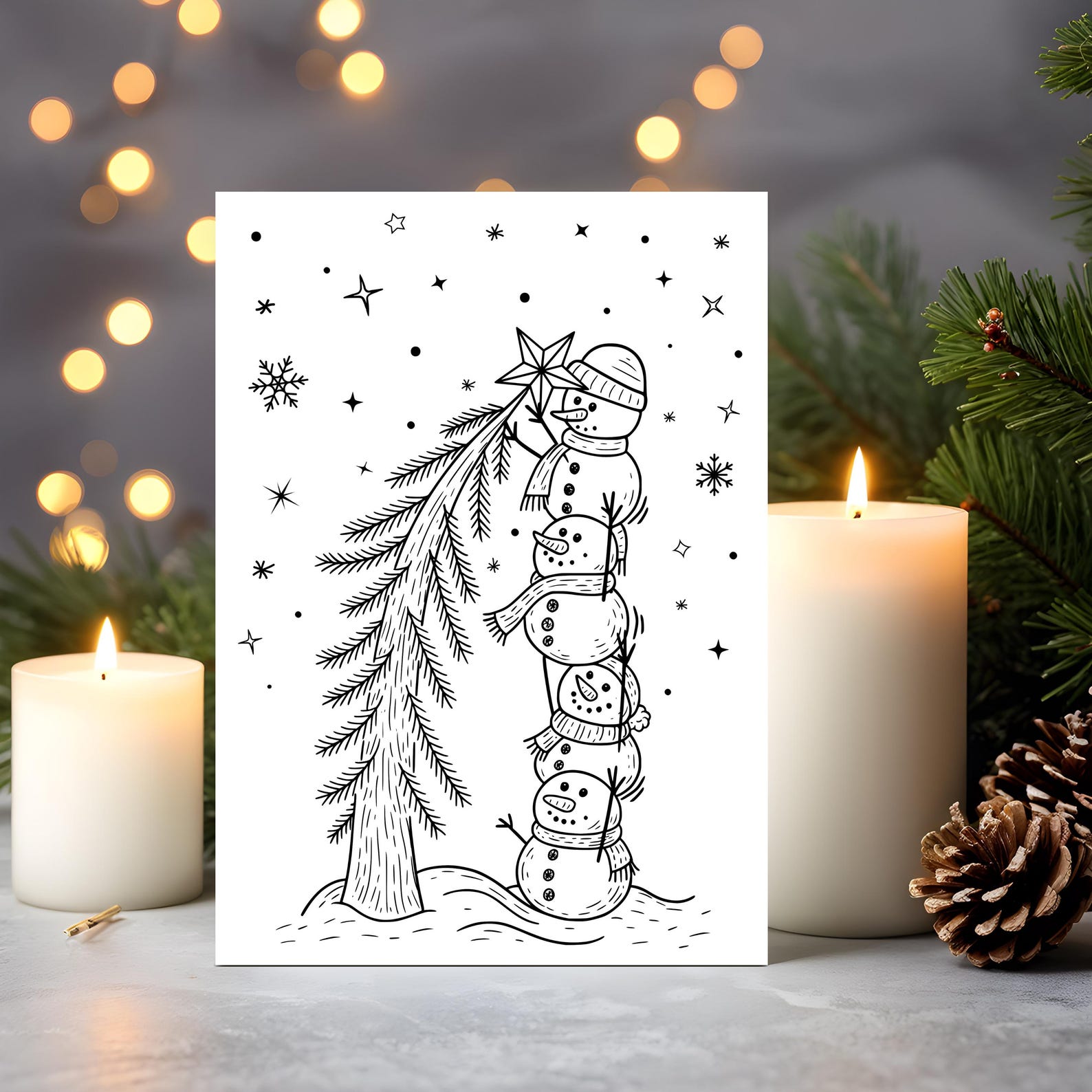 Snowmen Stack – Christmas Chalk Marker Template | Winter Window Art ...