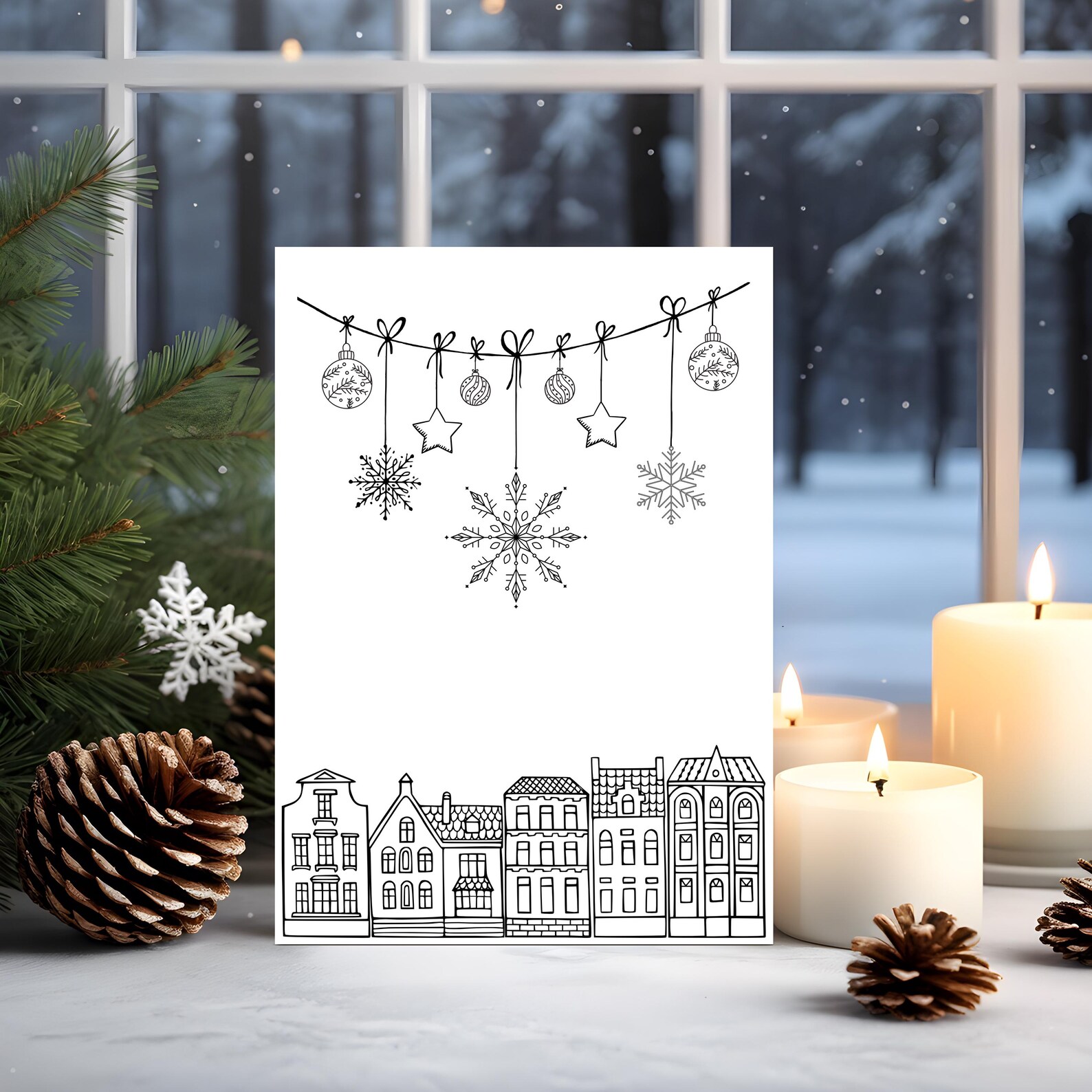 Winter Window Chalk Marker Template | Png & Pdf Digital Download for ...