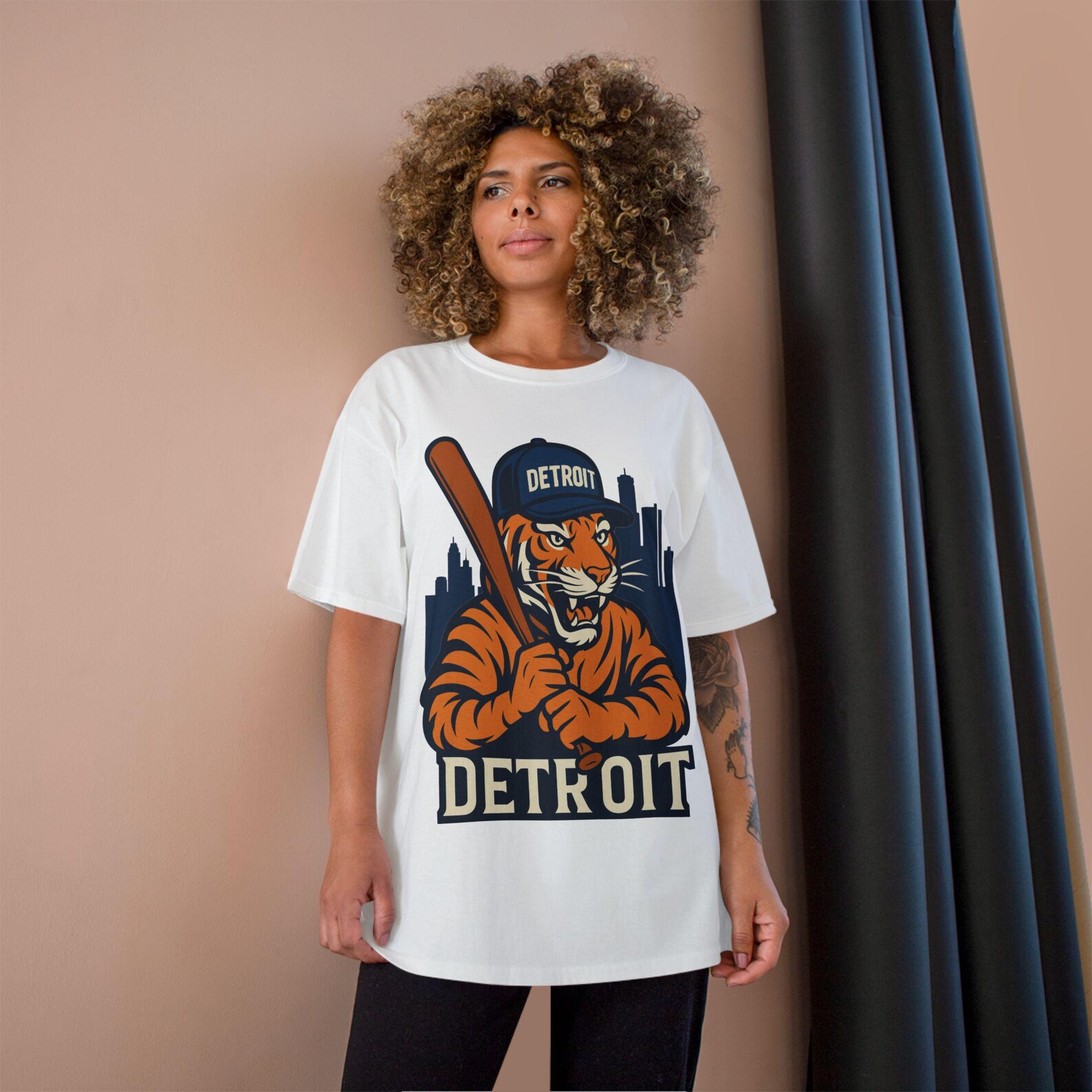 Detroit Baseball-inspired Tiger Design – Retro Sports Graphic PNG for T ...