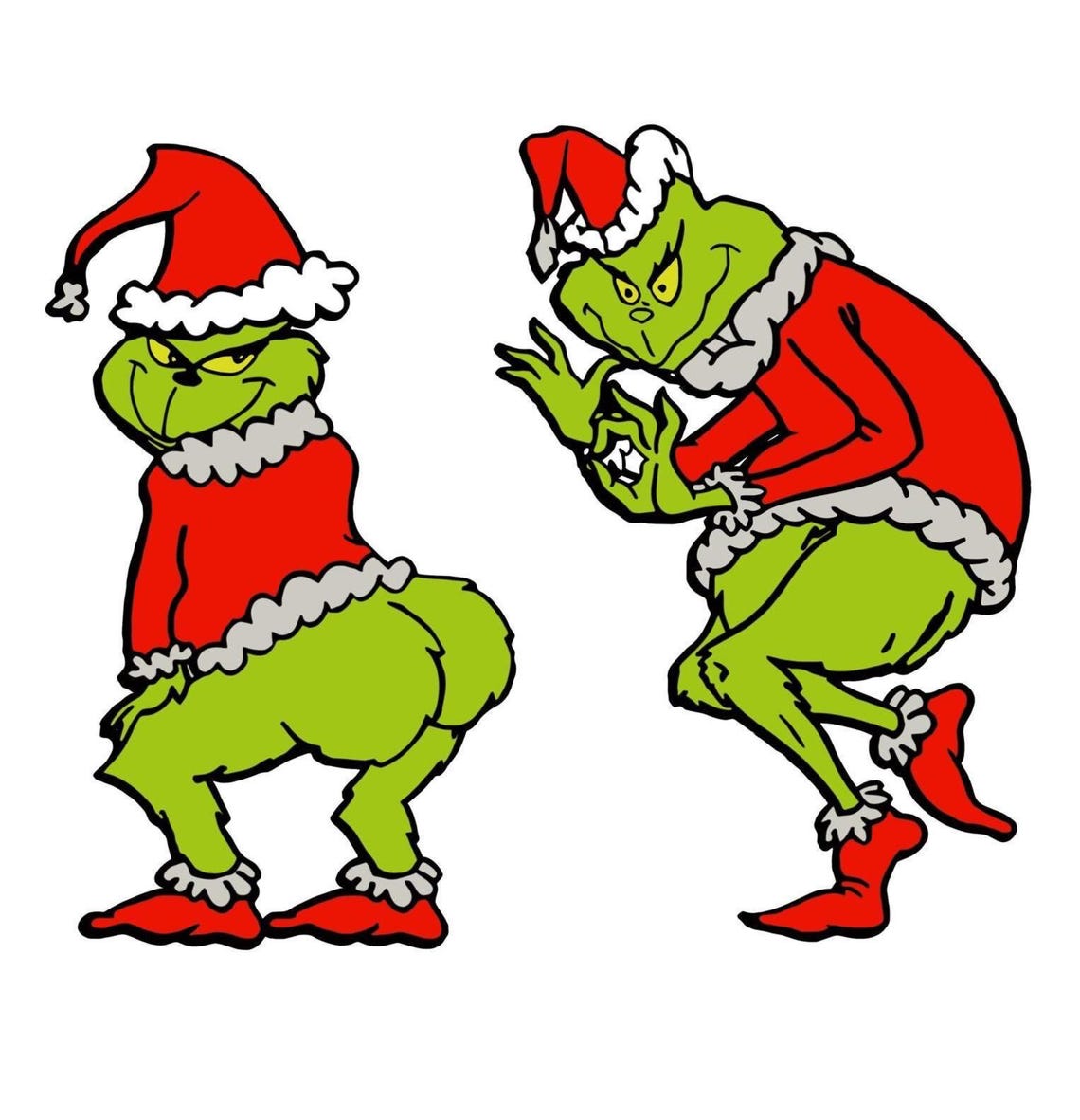Funny Grinch Couple SVG PNG, Twerking Clipart, Christmas Santa Outfit ...