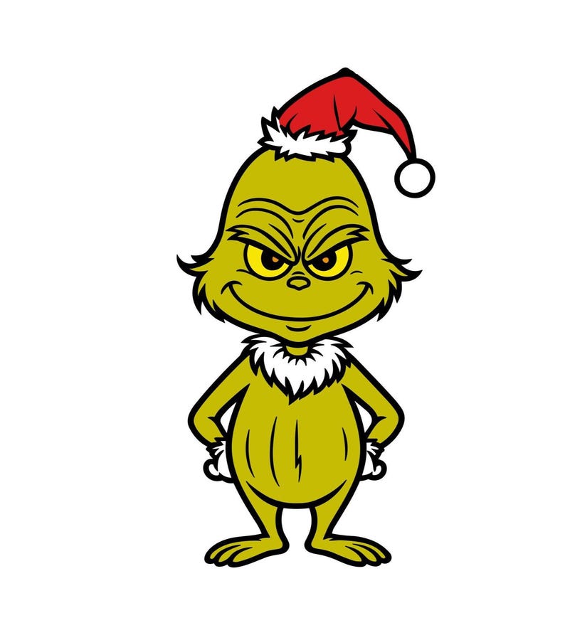 Grinch Christmas SVG | Full Body Grinch With Santa Hat | Funny ...
