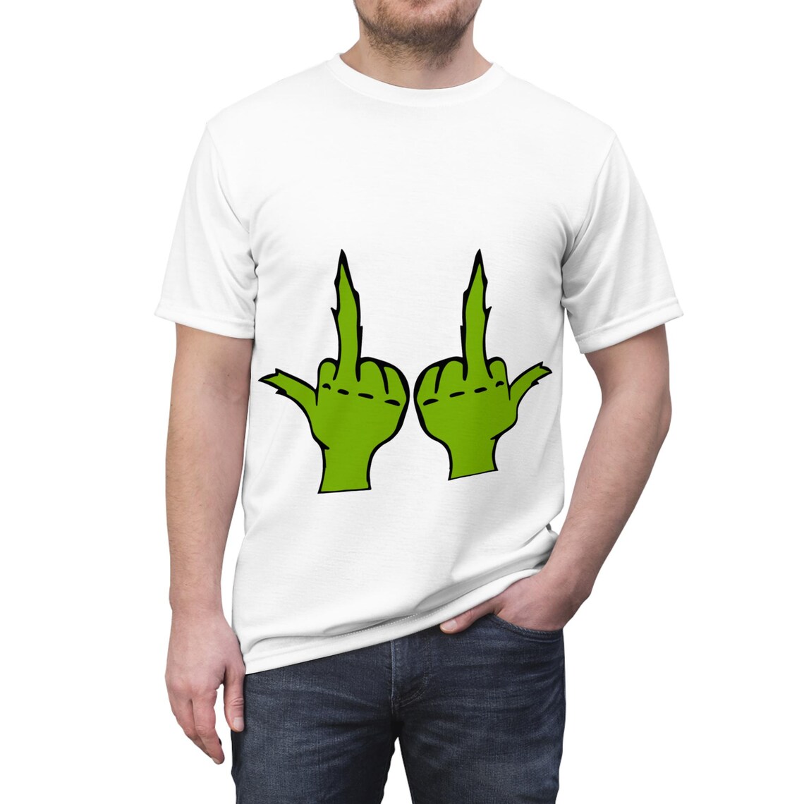 Grinch Hand Middle Finger Png,funny Rude Christmas Clipart ,adult Humor ...