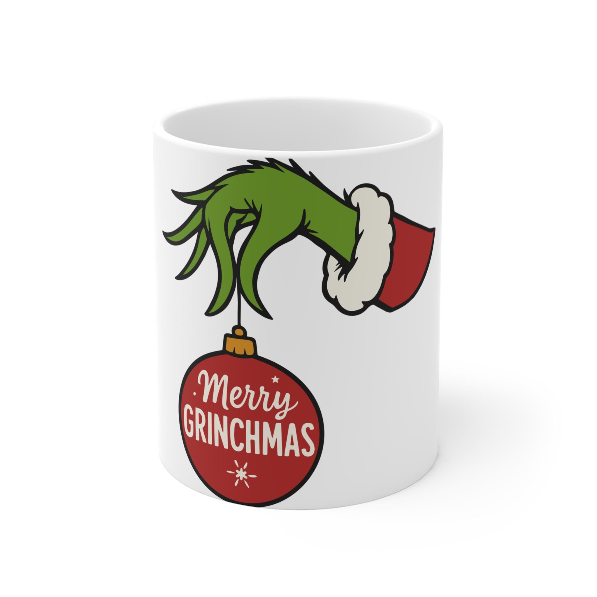 Merry Grinchmas Hand Svg,grinch Holding Ornament Clipart,funny ...