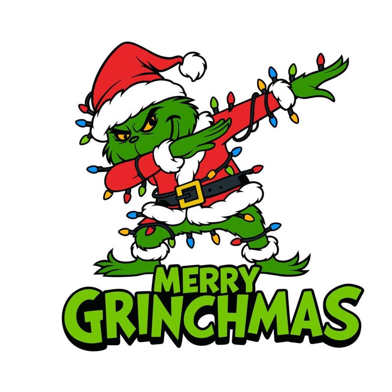 Merry Grinchmas Dab SVG, Christmas Lights Clipart (digital Download) - Etsy