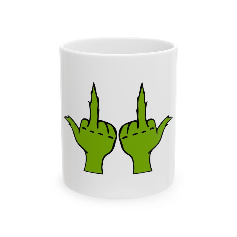 Grinch Hand Middle Finger Png,funny Rude Christmas Clipart ,adult Humor ...