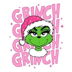 Girl Grinch Face SVG, Pink Christmas Clipart (digital Design) - Etsy