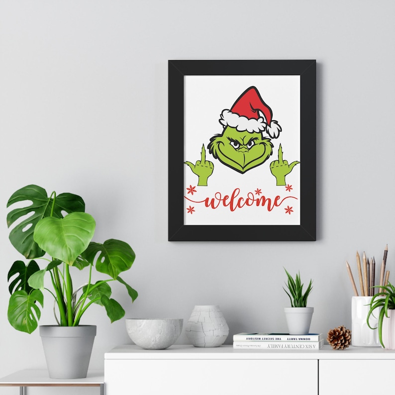 Grinch Welcome Middle Finger Png,funny Rude Christmas Clipart,adult ...